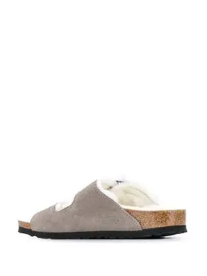 BIRKENSTOCK Arizona Shearling Slides - Gray