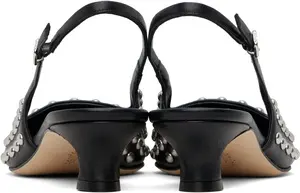AeydĒ Catrina Studded Leather Slingback Pumps - Black