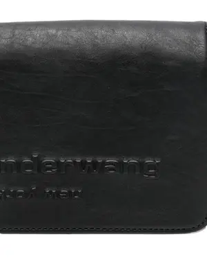 Alexander Wang Logo Embossed Foldover Top Shoulder Bag - Black