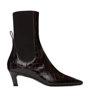 TOTEME Embossed Pointed Toe Boots - Black