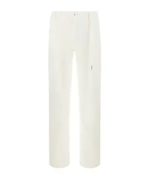 ANN DEMEULEMEESTER Straight Leg Jeans With Front Pleats - White