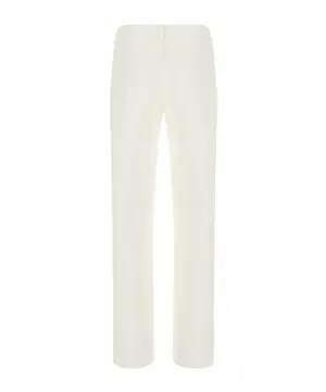 ANN DEMEULEMEESTER Straight Leg Jeans With Front Pleats - White