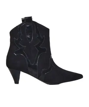 MARC ELLIS Western Ankle Boots With Embroidered Details