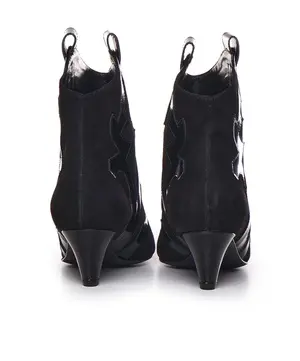MARC ELLIS Western Ankle Boots With Embroidered Details
