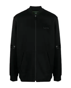 Hugo Boss Logo-print Cotton Baseball Collar Jacket