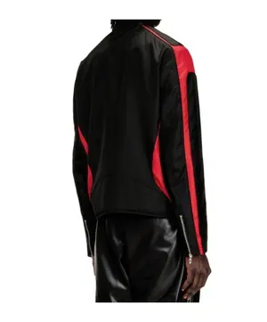 DIESEL® Colorblock Biker Jacket - Black/red