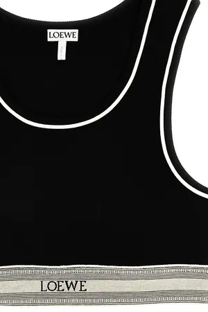 Loewe Cropped Tank Top With Contrasting Piping - Black
