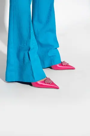 Versace La Medusa Pointed Toe Slingbacks