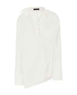 ANN DEMEULEMEESTER Asymmetrical Hem Long-sleeved Shirt - No