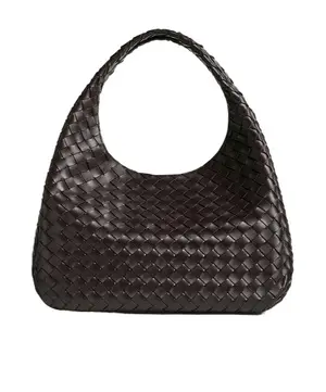 Bottega Veneta Large Campana Intrecciato Shoulder Bag - Fudge Color