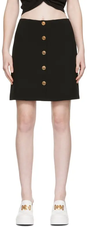 Versace Medusa A-line Wool Skirt