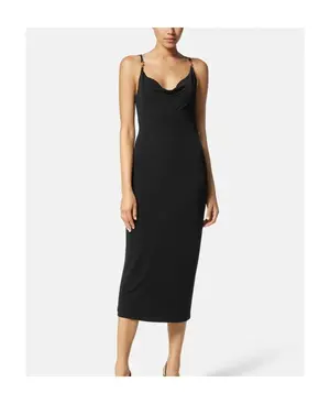 Versace Medusa Cowl Neck Midi Dress