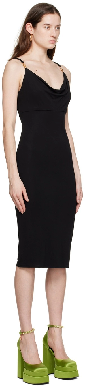 Versace Medusa Cowl Neck Midi Dress