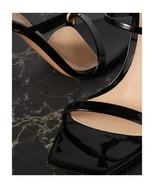 GIANVITO ROSSI Logo Lacquered Clasp High-heeled Sandals
