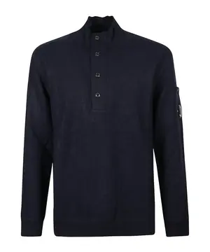 C.P. COMPANY Felted Half Button Jumper - No