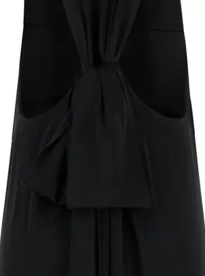 Saint Laurent Sleeveless Maxi Dress With Back Bow Detail - Black