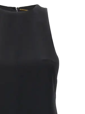 Saint Laurent Sleeveless Maxi Dress With Back Bow Detail - Black