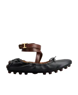 TOD'S Gommino Wraparound Ballerina Flats - Black