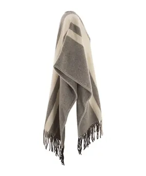 FAY Hook-closure Fringed Poncho