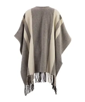 FAY Hook-closure Fringed Poncho