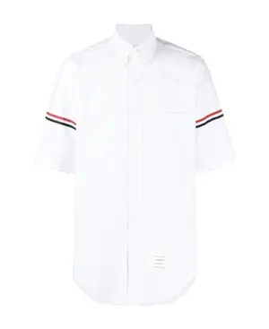 Thom Browne Rwb Stripe Short-sleeved Polo Shirt - No