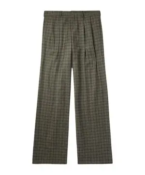 Celine Plaid Wide-leg Trousers - No
