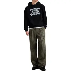 Celine Plaid Wide-leg Trousers