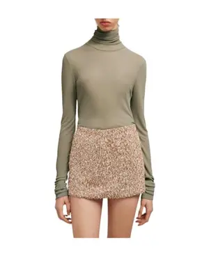 Ami Ribbed Turtleneck Knitted Jumper