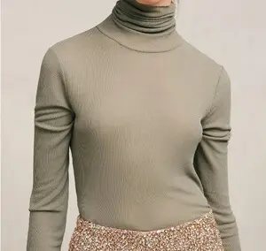 Ami Ribbed Turtleneck Knitted Jumper