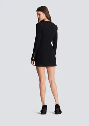 Balmain V-neck Layered Dress With Decorative Buttons