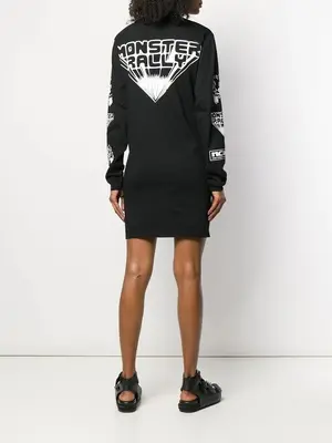 Alexander McQueen Monster Pattern Printed Mini Dress