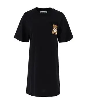 Moschino Teddy Bear Embellished T-shirt Dress - Black