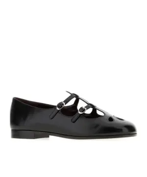 Tory Burch Leather Buckle Flat Pumps