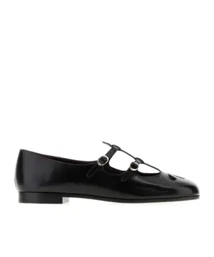 Tory Burch Leather Buckle Flat Pumps