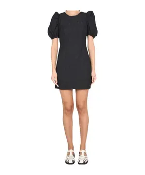 Baum Und Pferdgarten Puff Sleeve Dress With Open Back And Tie Details