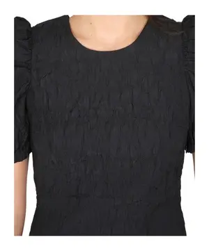Baum Und Pferdgarten Puff Sleeve Dress With Open Back And Tie Details