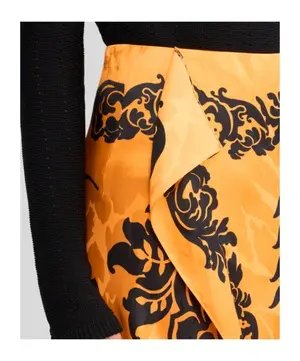 Etro Stencil Floral Printed Asymmetric Wrap Skirt
