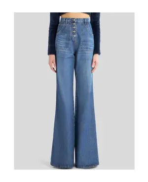 Etro High-waisted Flared Jeans With Embroidered Detail