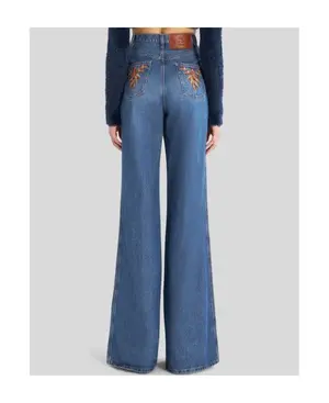 Etro High-waisted Flared Jeans With Embroidered Detail