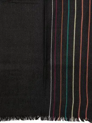 Paul Smith Multistripe Fringed Scarf - Black