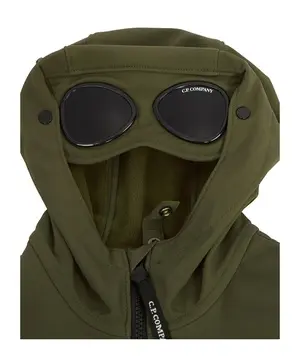 C.P. COMPANY Zip-up Hooded Jacket With Goggle Detail - Green