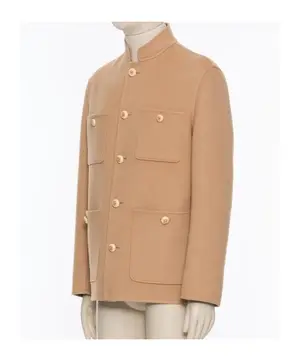 Valentino Garavani Button-up Stand Collar Jacket - Nude