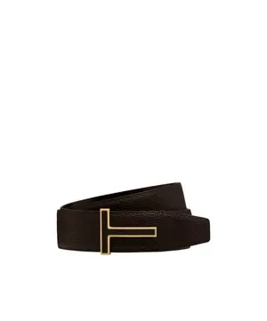 TOM FORD T Logo Buckle Belt - Brown