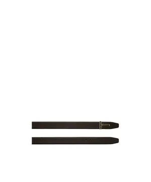 TOM FORD T Logo Buckle Belt - Brown