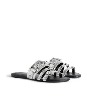 Balenciaga City Flat Mules With Studs