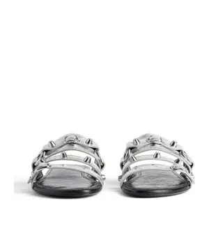 Balenciaga City Flat Mules With Studs