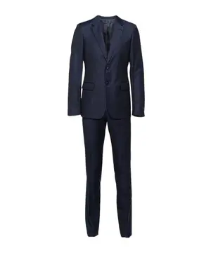 Prada Single-breasted Wool Suit - Blue