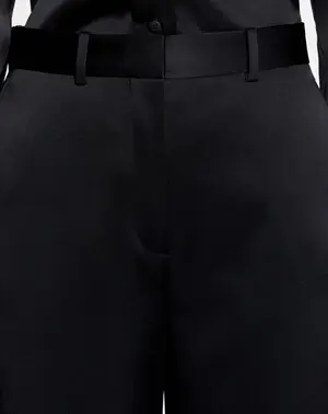 LANVIN High Waist Wide Leg Tailored Trousers - Black