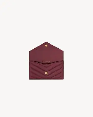 Saint Laurent Cassandre Matelassé Card Case - Red