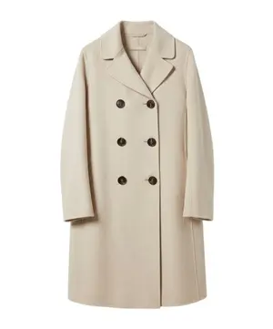 Max Mara Double-breasted Long Sleeve Coat - No